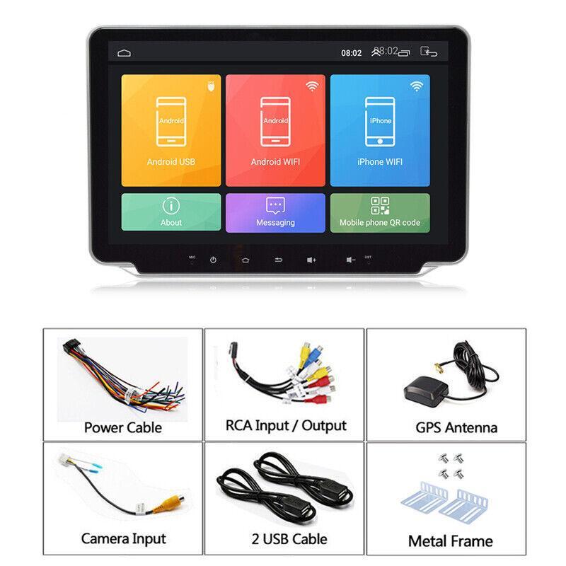 Car Stereo GPS Android 9.1 10.1" 2 Din WiFi Quad Radio Navi MP5 Player ...