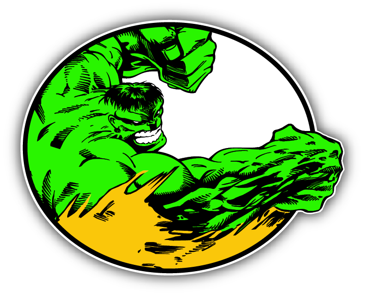 Hulk Kick Cartoon Car Bumper Sticker Decal 5''x 4'' | eBay