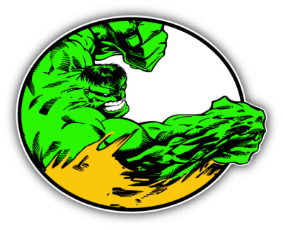 Hulk Kick Cartoon Car Bumper Sticker Decal 5''x 4'' | eBay