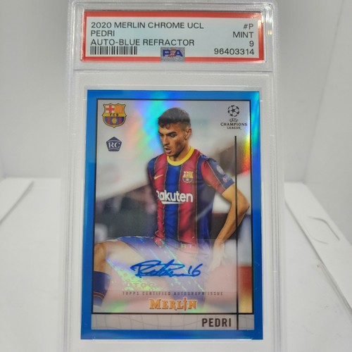 2020-21 Topps Merlin Chrome Pedri Barcelona Rookie Card Auto Blue /75 ...