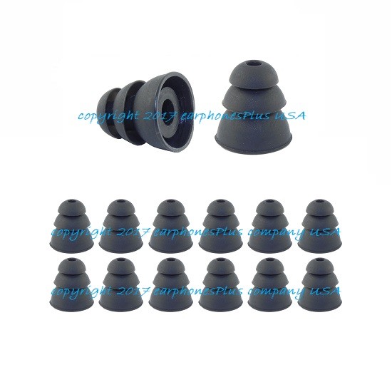 triple flange ear tips, trilevel earphone tips, replacement earbud tips ...
