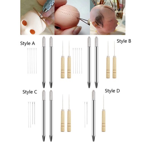 Doll Hair Rooting Tool Holders with Aluminum Handle Needles repair Awls ...
