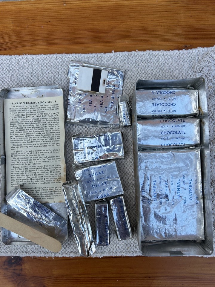 RAF 27P/27 Emergency Flying Ration Mark 5 Box A. W/contents 1967 ...