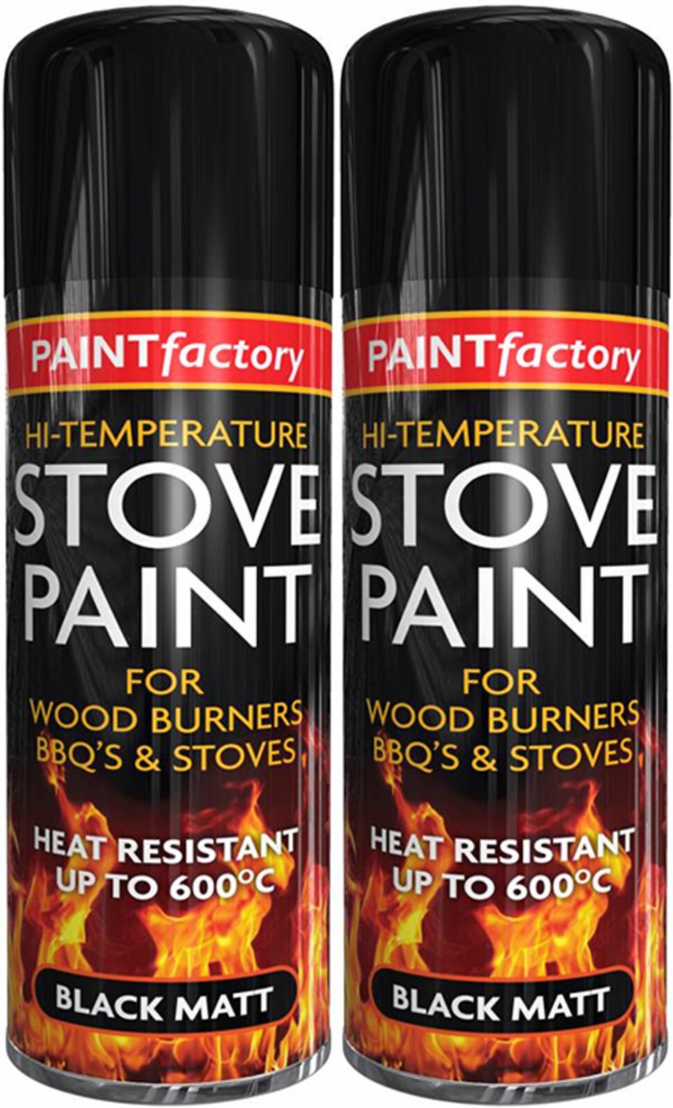 400ML Black Matt Spray Hi-Temp Stove Spray Wood Burner BBQ Chimney ...