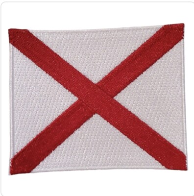 Alabama State Flag Patch. Embroidered. Iron On. 3"x2.5" | eBay