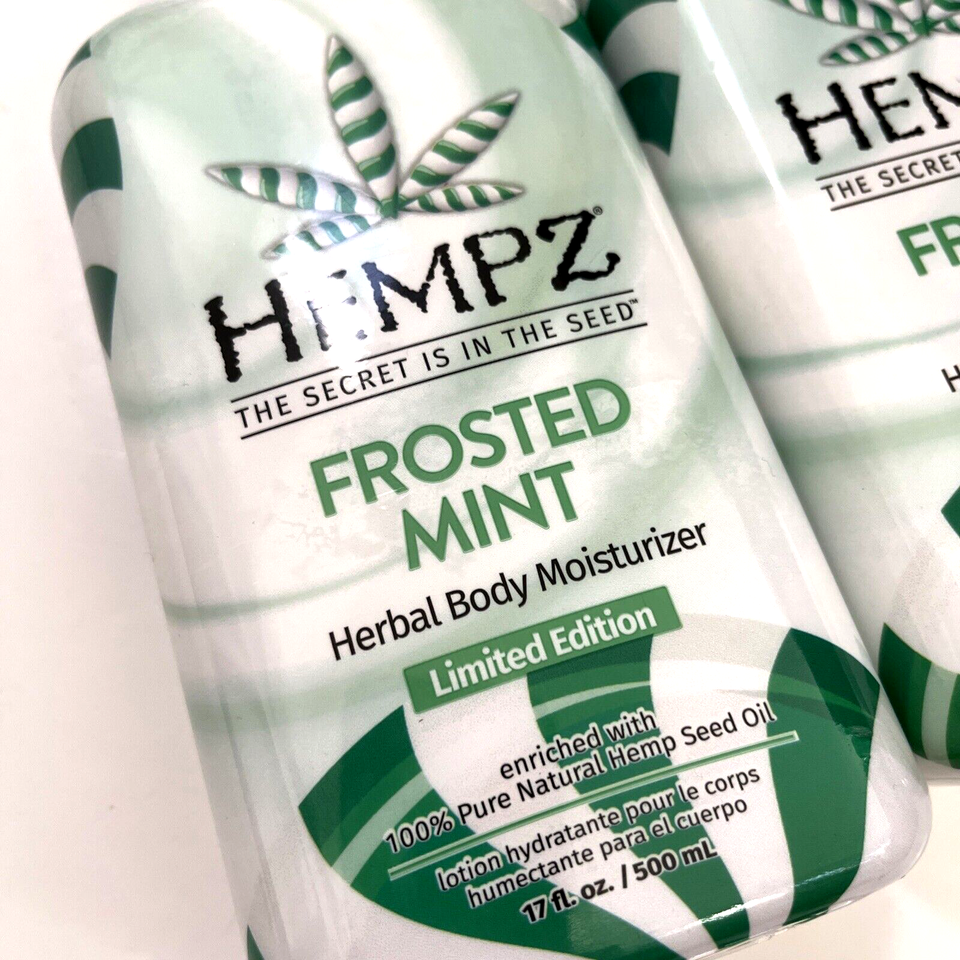 Lot 2pc New HEMPZ Frosted Mint Herbal Body Moisturizer Lotion 17oz ...