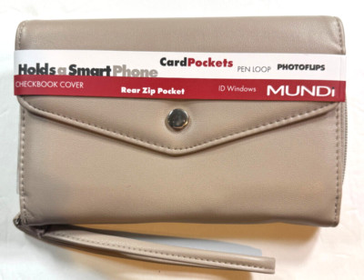 MUNDI Womans / CEO Clutch- Big Fat Wallet / Full Zip / CLAY / New | eBay