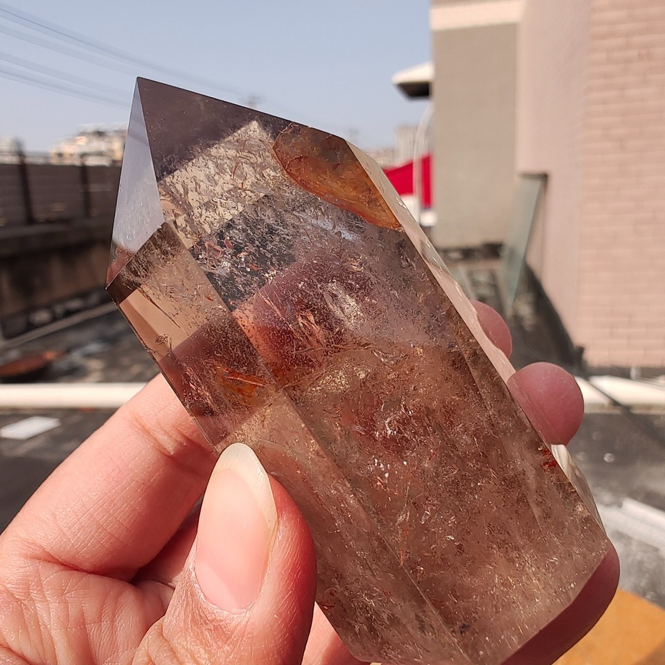 206g Natural Tea Crystal Smoke Crystal Quartz obelisk Magic Wand ...