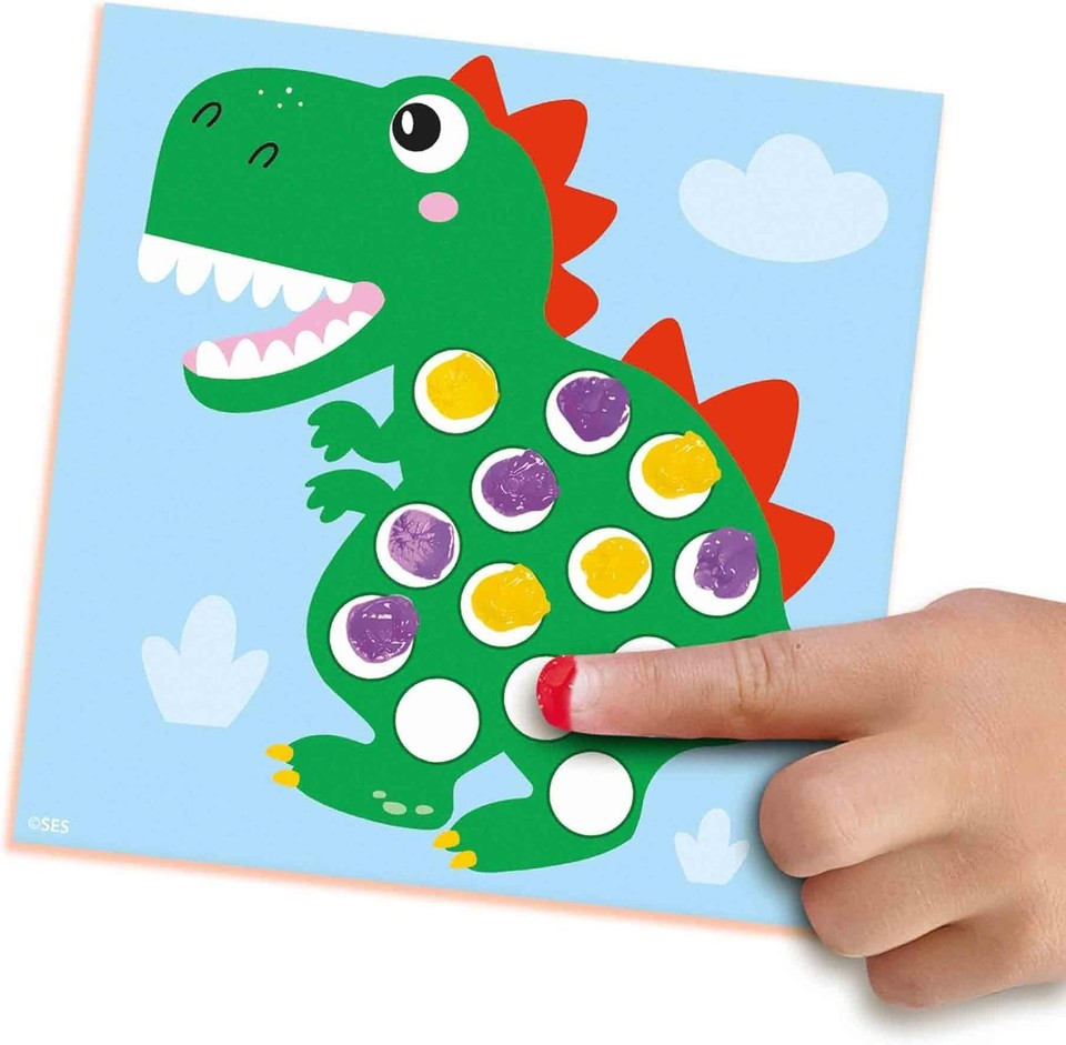 SES Creative 14442 - My first - Fingerprint paint dinos, 10 colouring ...
