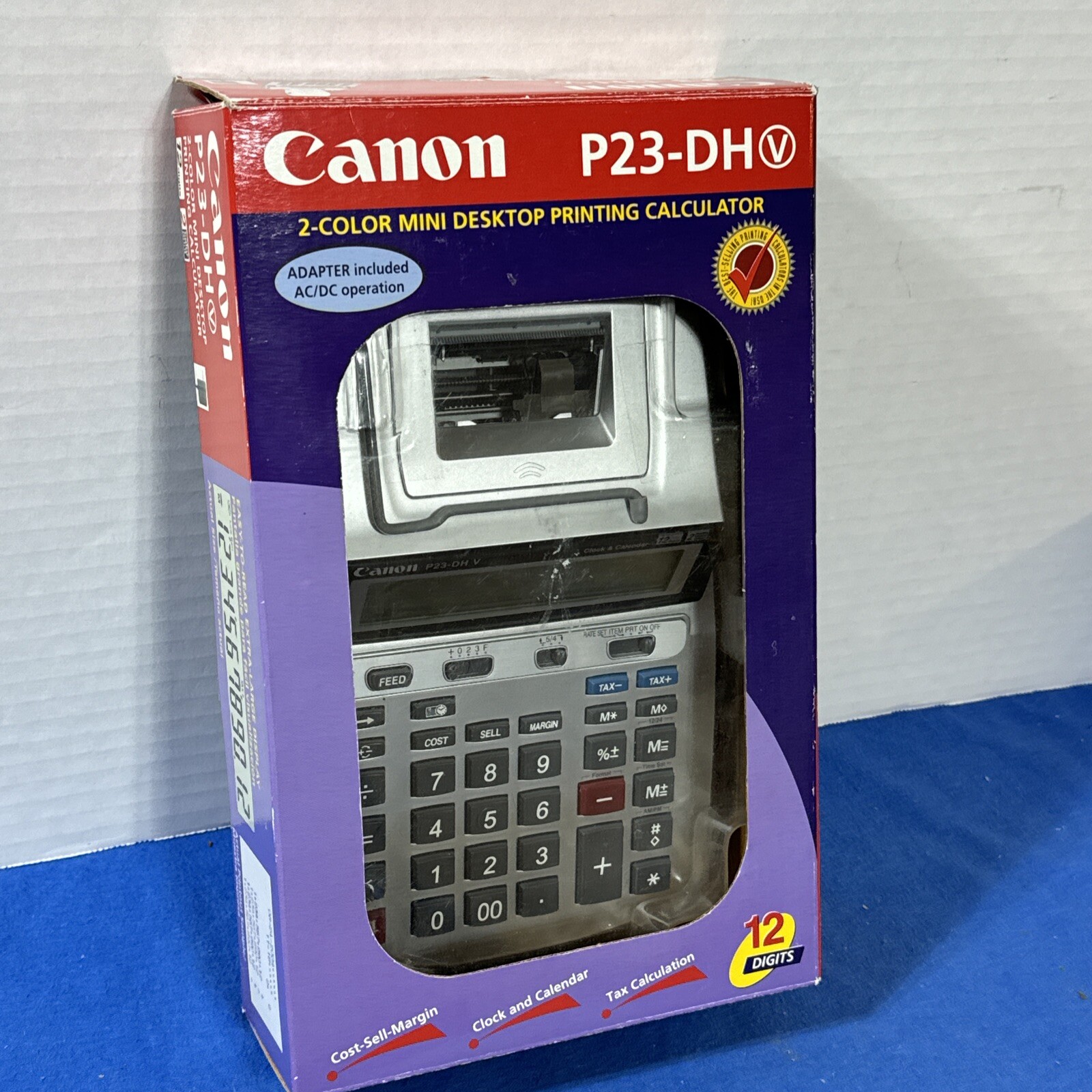 Canon P23-DH V Printing Calculator Desktop 2-Color w/Adaptor & Paper ...