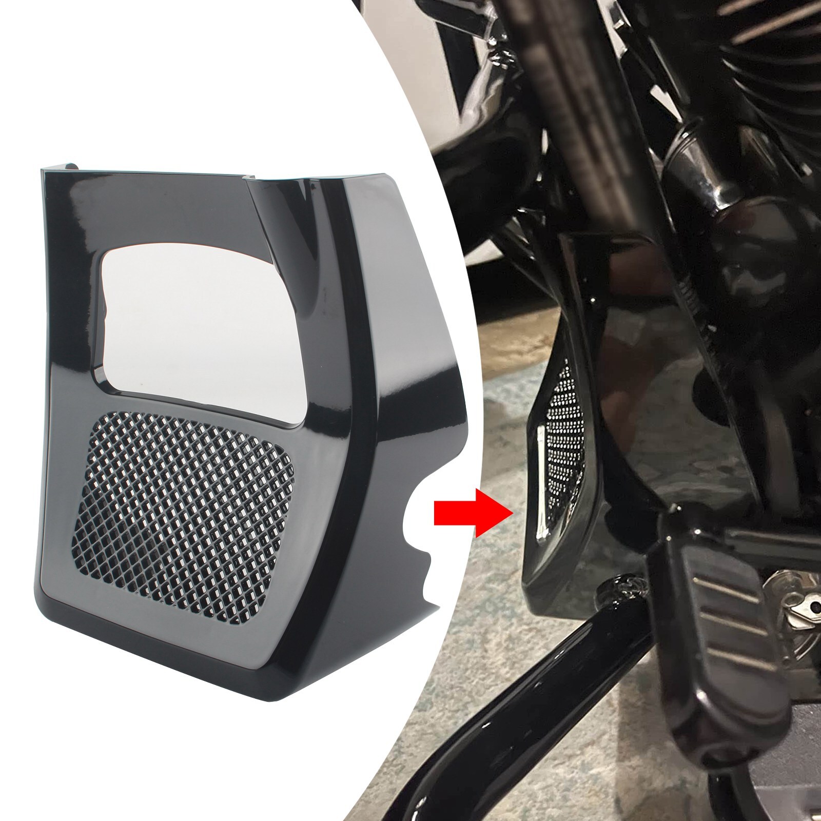 Fairing Front Spoilers Radiator Chin Cover Fit For Harley Electra Glide ...