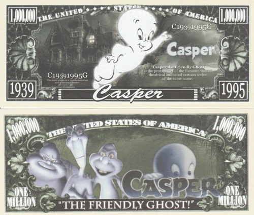 Casper the Friendly Ghost Million Dollar Funny Money Novelty Note ...