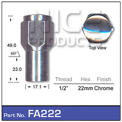 NICE PRODUCTS Chrome Nut FA222 FA222 | eBay Australia