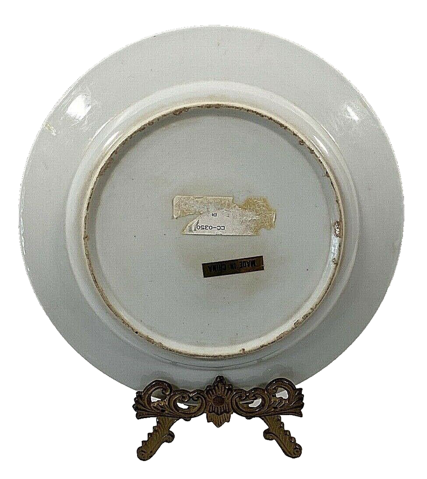 Mottahedeh Plate 10" Diameter Tobacco Leaf Pattern Dinner Porcelain ...