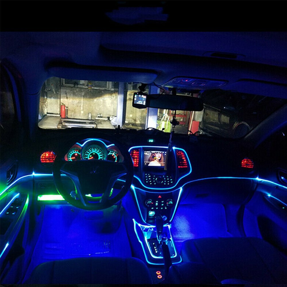 Blue LED Auto Car Interior Decor Atmosphere Wire Strip Light Lamp ...