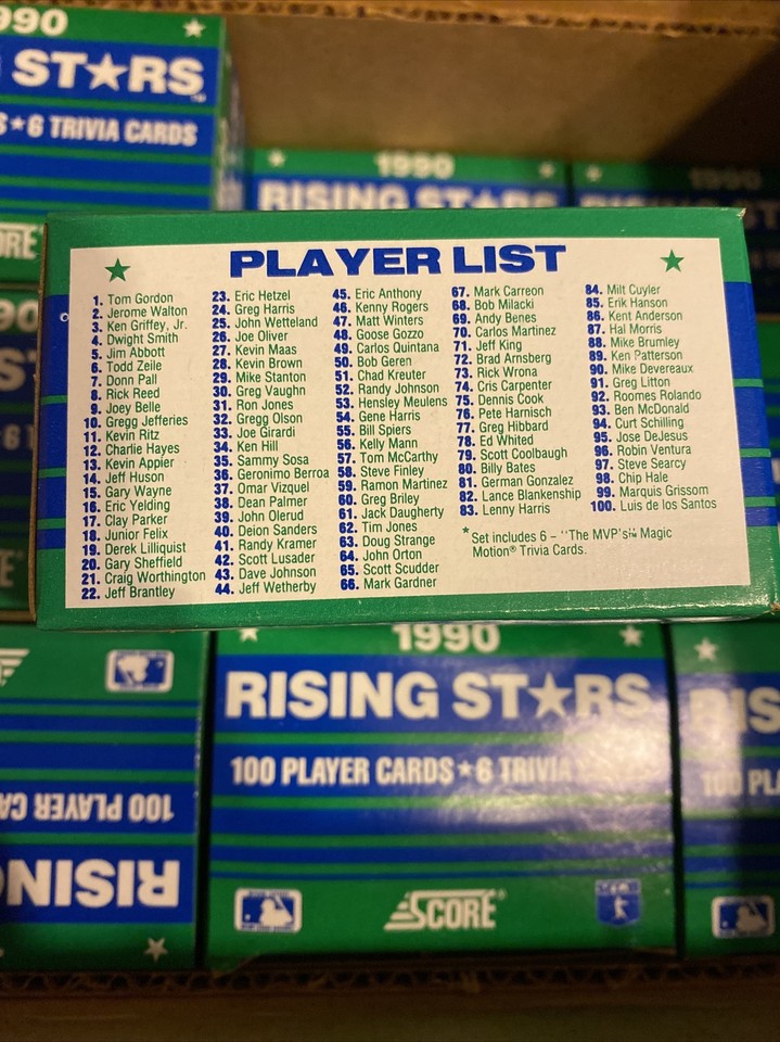 1990 Score Baseball Rising Stars Complete Factory Box Set Ken Griffey ...