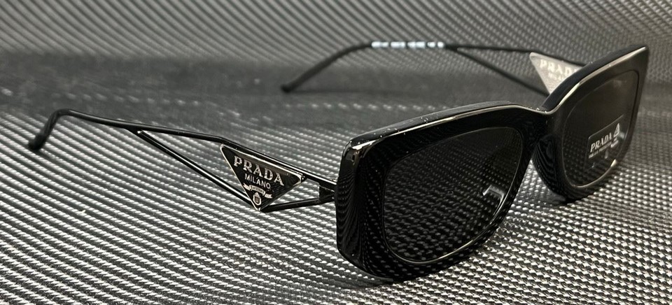 PRADA PR 14YS 1AB5S0 Black Grey Women's 53 mm Sunglasses 8056597627375 ...