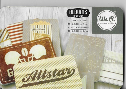 WE R MEMORY KEEPERS "Allstar" sports BOys JOURNALING CARDS 4X6 PAD ...