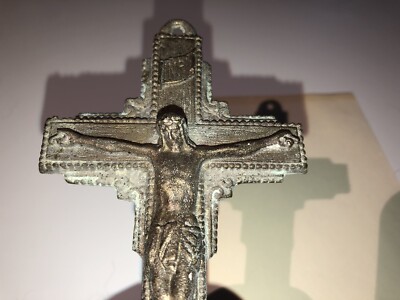 ancient brass crucifix unusual size 6.25”x 3.25” | eBay