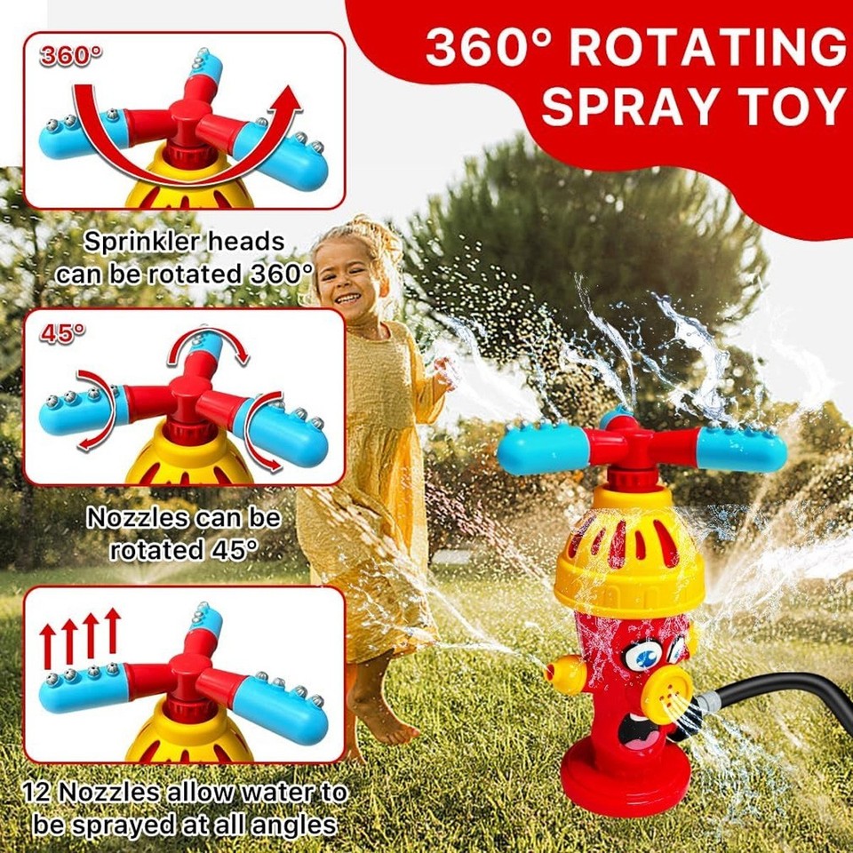 Water Sprinklers Outdoor Toy for Kids, Fire Hydrant Toddler Play ...