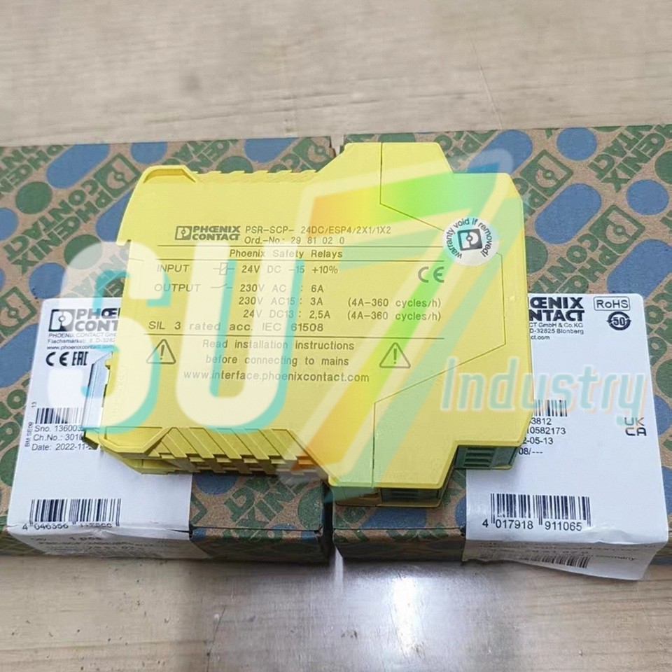 Phoenix 2981020 PSR-SCP-24DC/ESP4/2X1/1X2 Safety Relay #1pcs New In Box ...