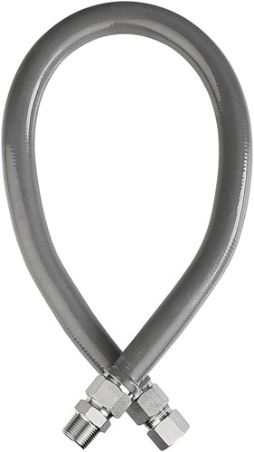 36" 3/4" MIP x 3/4"FIP Gas Flex Line, (1"OD) Full Flow Gray PVC Coated ...