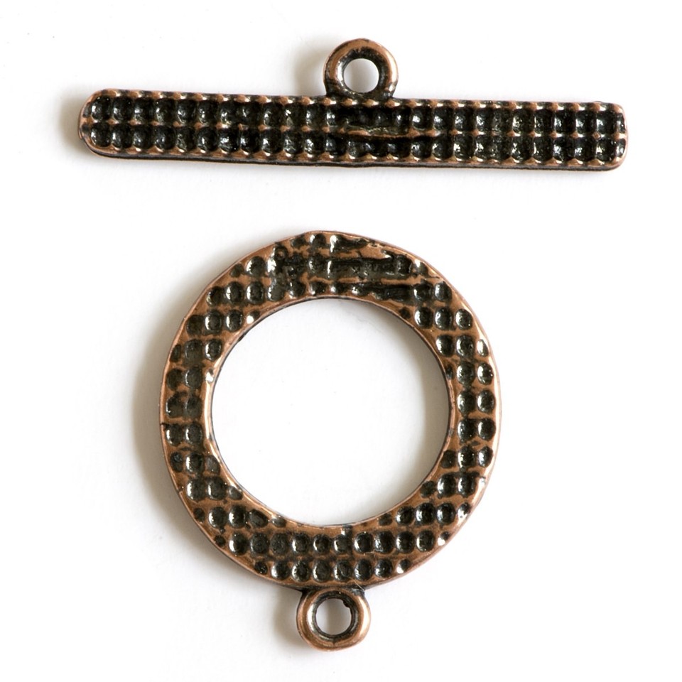 Textured Almost Round Toggle Clasp Copper Plated 43501 (1) 15mm | eBay