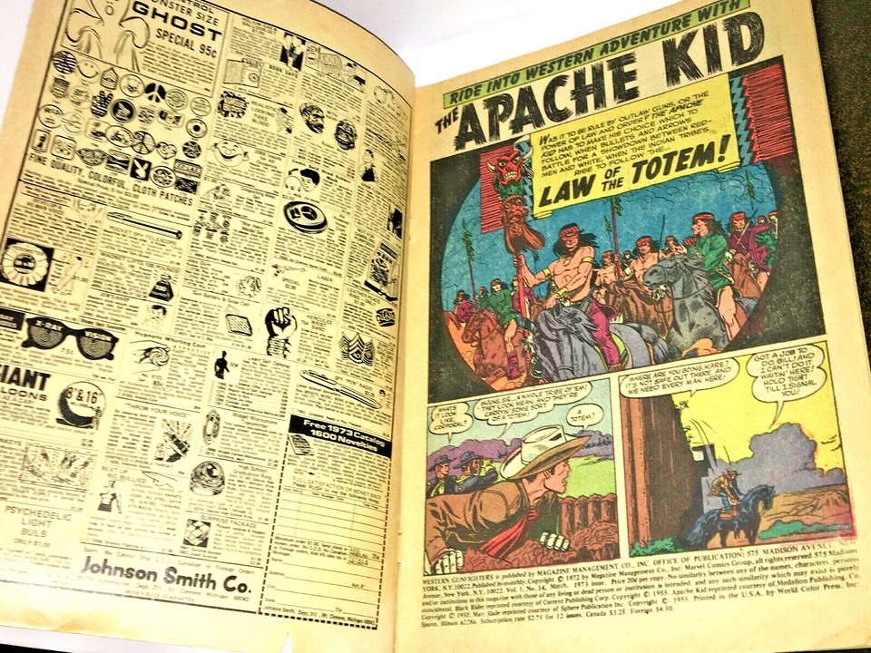 MARVEL Comic Book WESTERN GUNFIGHTERS Black Rider APACHE KID Matt 1973 ...