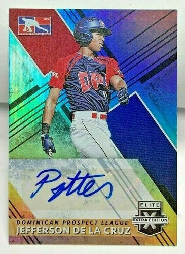 Jefferson De La Cruz 2019 Panini Elite Extra Édition Autographe Auto Sp ...