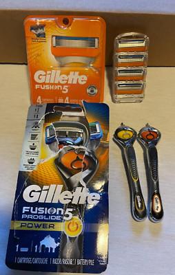 Gillette Pro Glide Power 5 Blades 3 Razor Handles (9) Cartridge Fusion ...