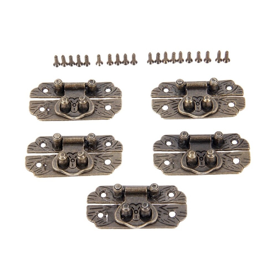 5Pcs Vintage Bronze Zinc Alloy Padlock Latch Lock Wooden Box Buckle ...