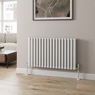 Horizontal 600 x 1020mm Radiator Double Panel Oval Tube Column White ...