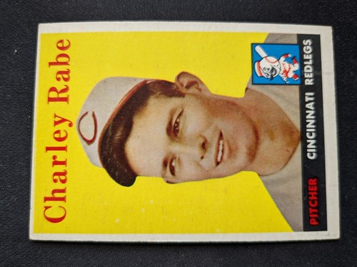 1958 Topps Baseball Card # 376 Charley Rabe - Cincinnati Reds RC (VG/EX ...