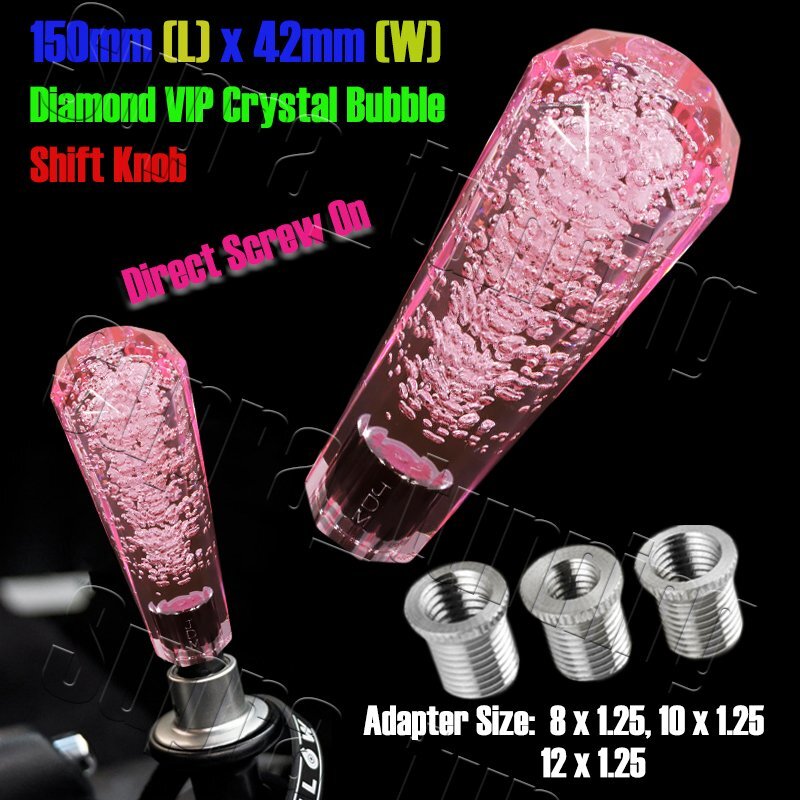 JDM 150mm Manual MT Pink Diamond Crystal Bubble Drift Shift Knob Universal VIP | eBay