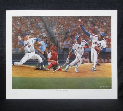 New York Mets Legends Alan Zuniga Lithograph Tom Seaver Dwight Gooden ...