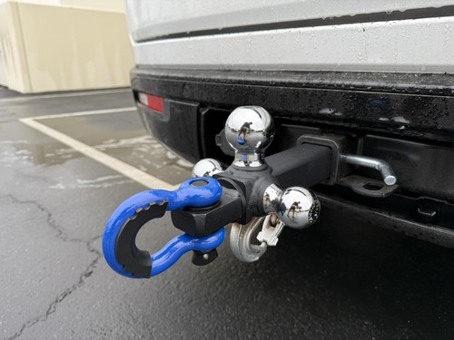 Tri Ball Trailer Tow Hitch w/Clevis Hook & Rotating 3/4" Recovery ...