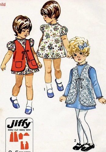 UNCUT Vintage Simplicity 9130 Girl Child Dress & Vest 2 Sew Pattern No ...