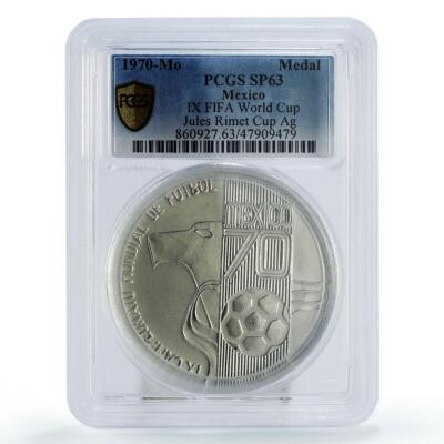 Mexico 9th Football World Cup Jules Rimet Eagle Bird SP63 PCGS silver ...