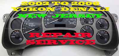GMC GM DENALI SPEEDOMETER CLUSTER FULL REPAIR SERVICE 2003 2004 2005 ...