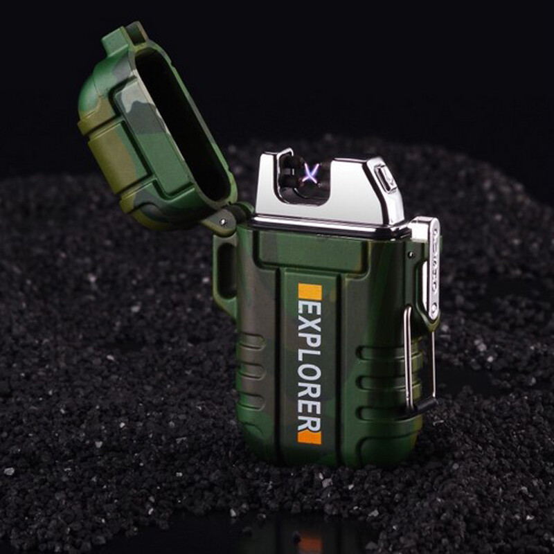 Waterproof Electric Lighter Dual Arc Plasma Flameless Windproof USB ...