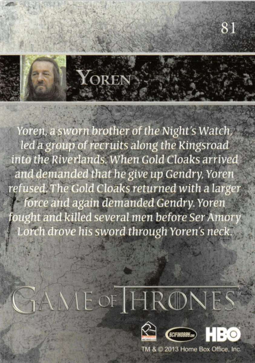 Yoren Game Of Thrones
