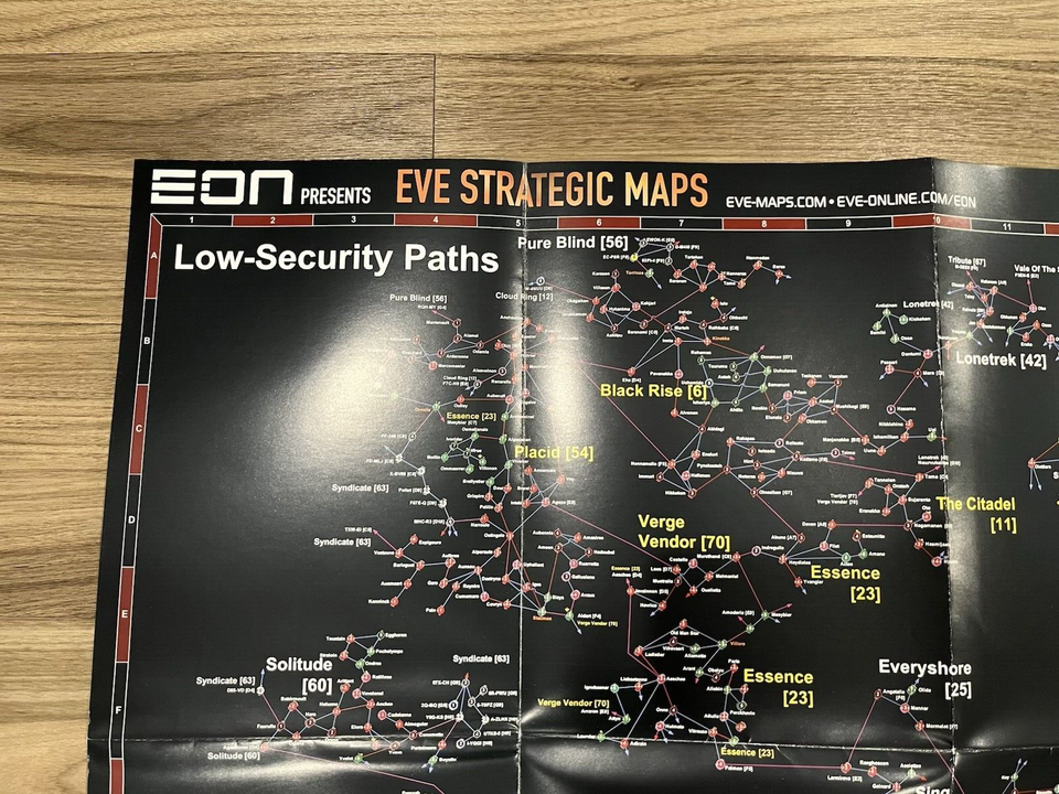 EvE Online universe poster - Low Security Paths - EvE Strategic Maps | eBay
