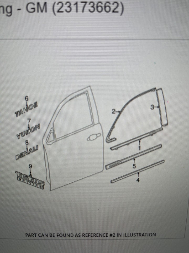 15-20 Escalade Yukon Tahoe FRONT DOOR-Body Side Molding Right Side ...