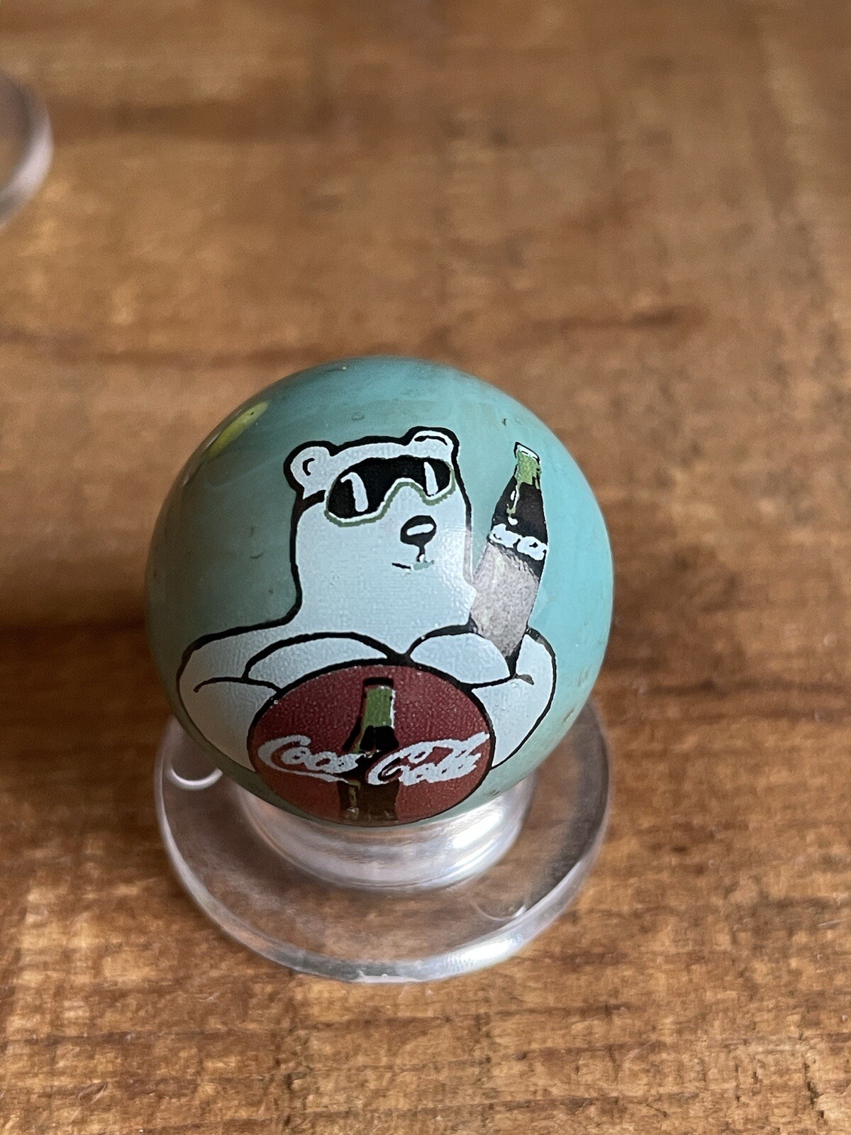 Vintage Lot Of 6 colored Glass Coca Cola Advertising Marbles Polar Bear ...