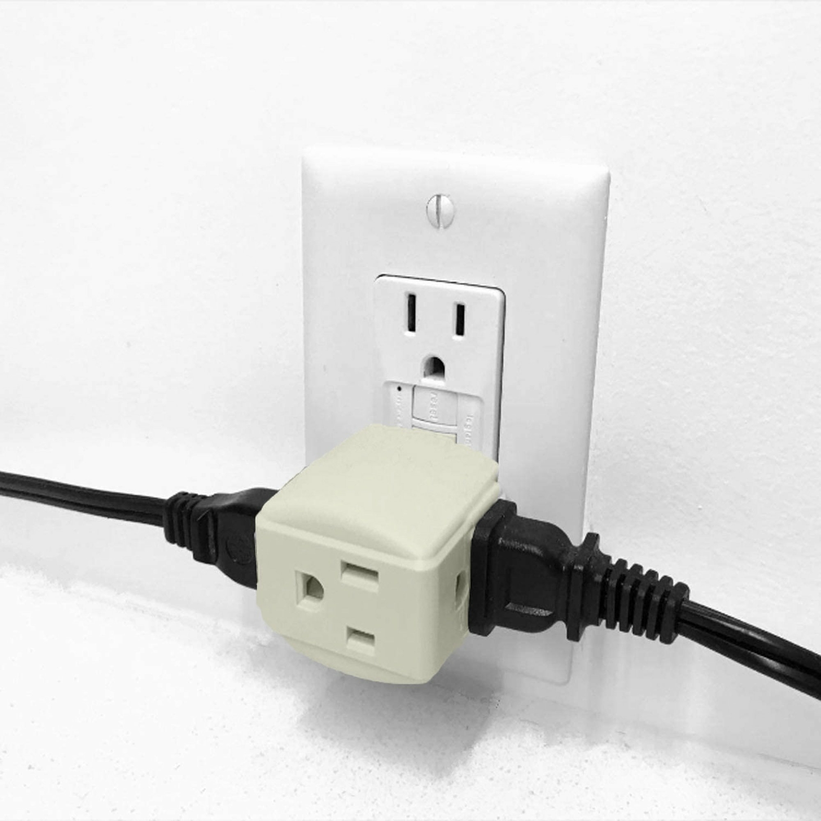 3 Outlet Indoor Grounded AC Power 3 Prong Light Wall Tap Adapter UL ...