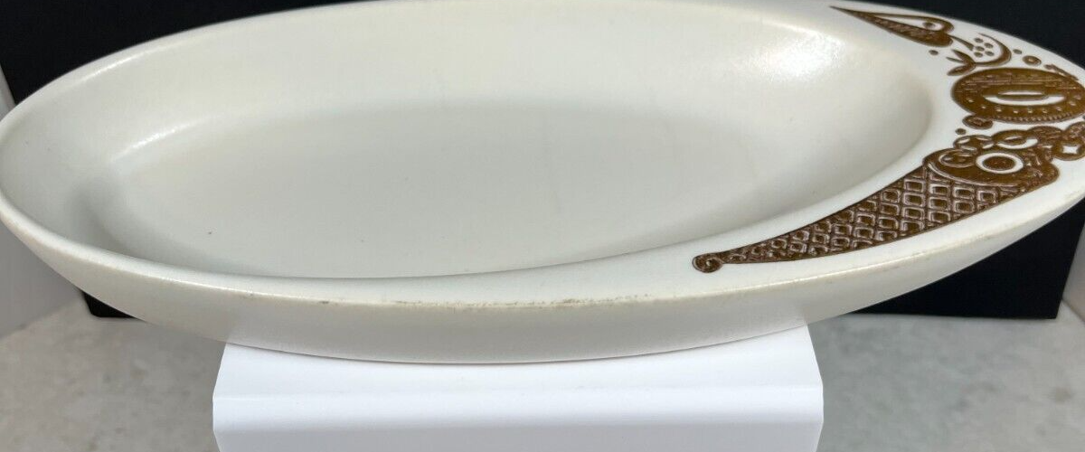 Vintage Georges Briard Midas by hyalyn Porcelain Oval Dish with Gold ...