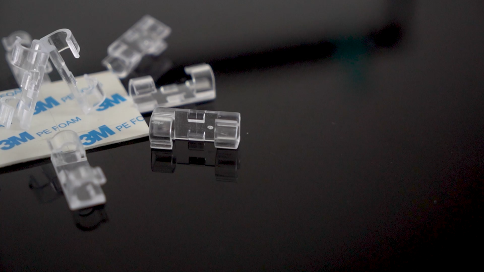 20 x Self Adhesive Cable Tidy Clips Clear Management Holder Wire Lead ...