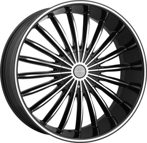 (Set-4) Elure ELR34 22x8 5X110/5X115 38mm Black Machined Wheels Rims 22 ...