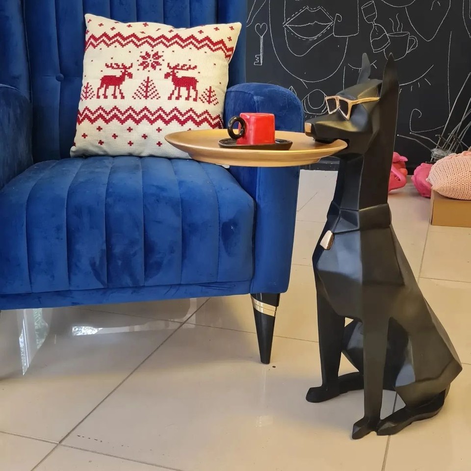 Luxury Nordic Style Gentleman Dog Coffee Table, Animal Home Decor ...