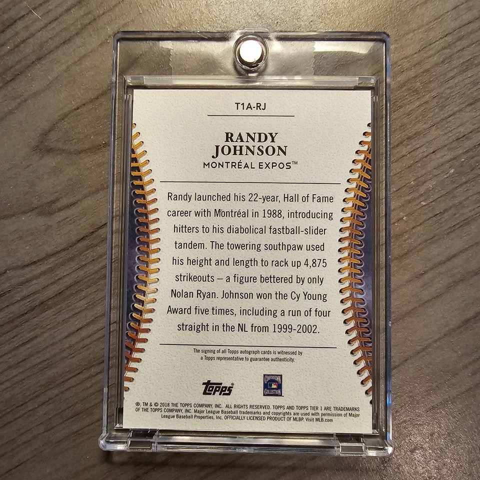 2018 Topps Tier One RANDY JOHNSON Autograph Silver Ink #03/10 Auto | eBay